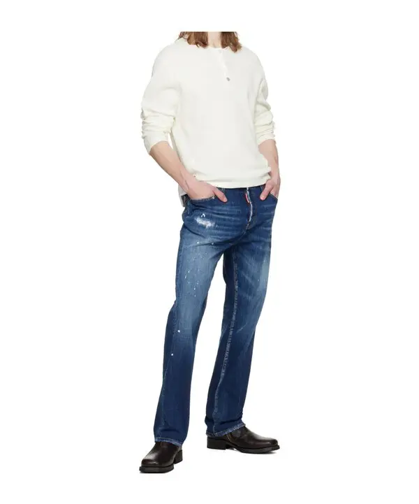 Dsquared2 Belt Loop Jeans With All-over Effects - Blue