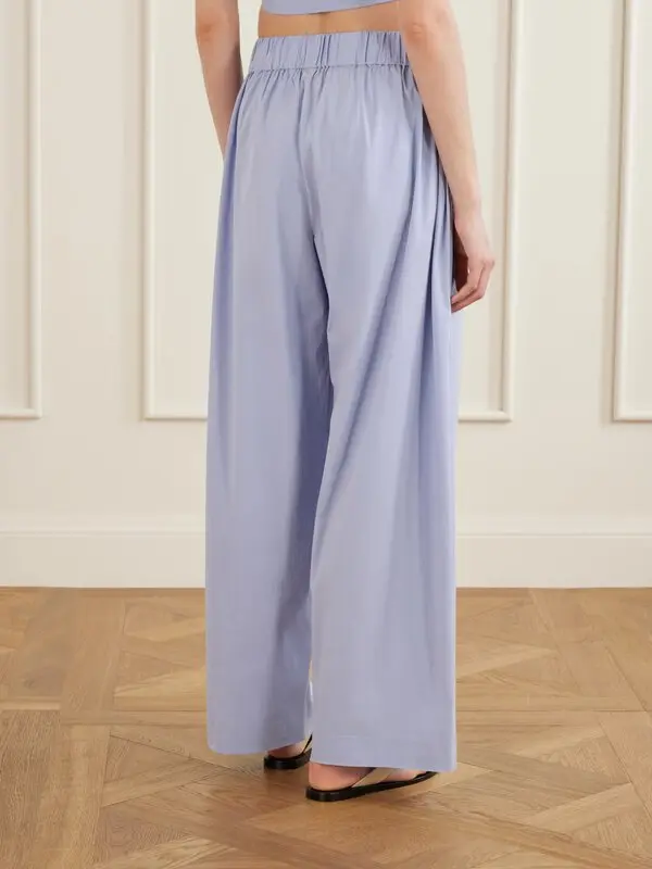 ST. AGNI Relaxed Wide-leg Trousers - Blue