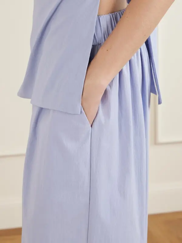 ST. AGNI Relaxed Wide-leg Trousers - Blue