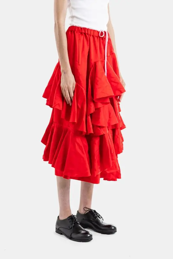 Comme Des Garçons Ruffled Skirt - Red