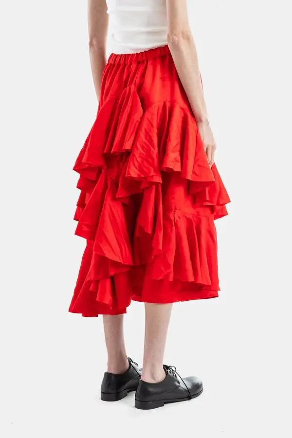 Comme Des Garçons Ruffled Skirt - Red