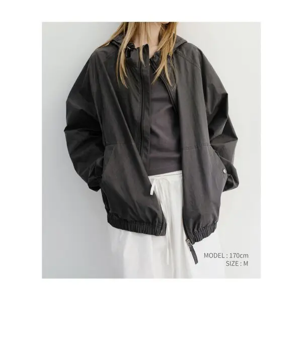 DUNST Zip-up Hooded Raglan Sleeve Jacket
