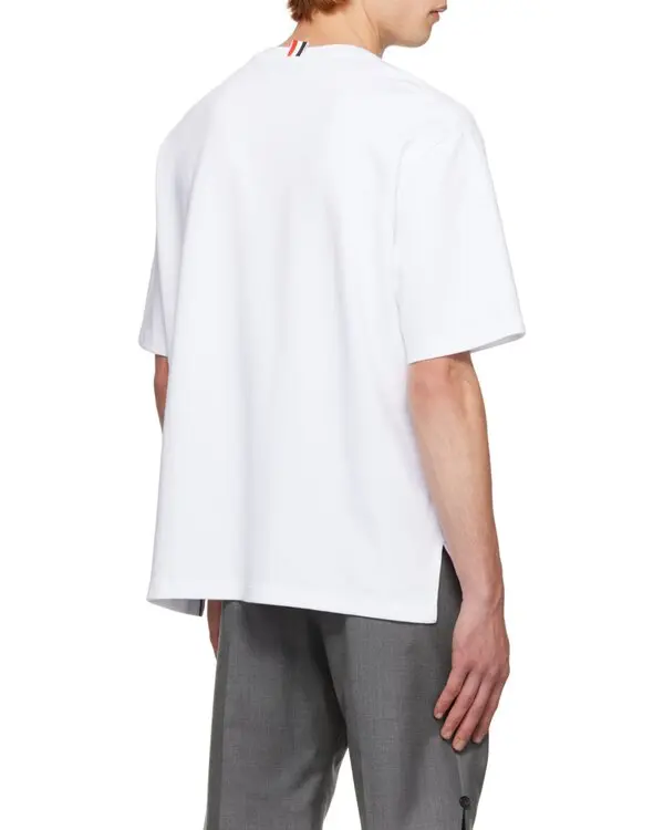 Thom Browne Striped Trim Pocket T-shirt - White