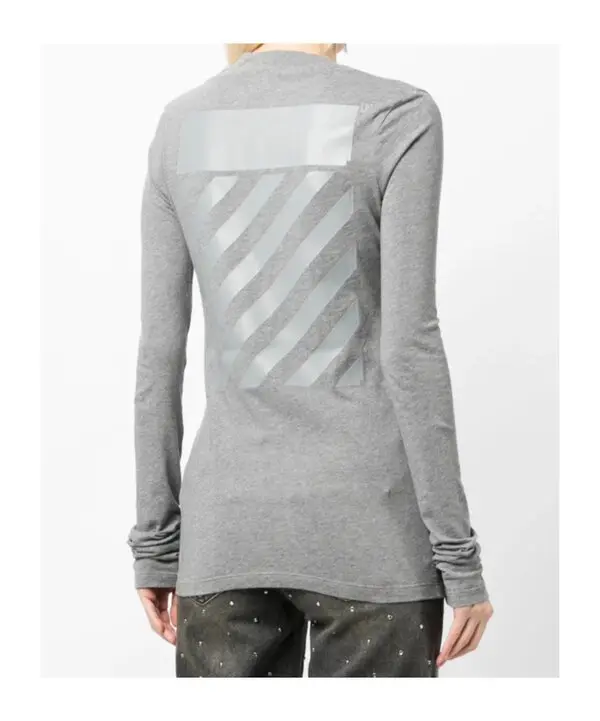 Off-White Diag-stripe Long-sleeve T-shirt - Grey