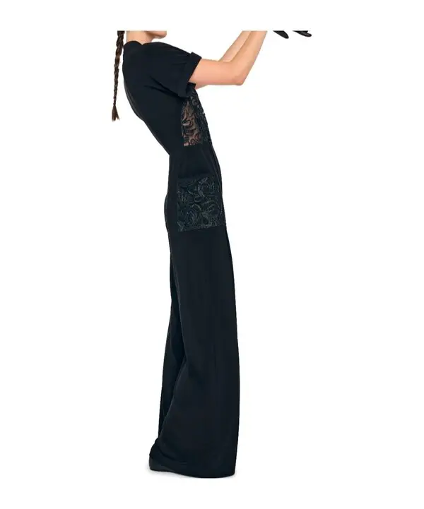 Norma Kamali Geralyn Short-sleeves Jumpsuit With Lace Detail