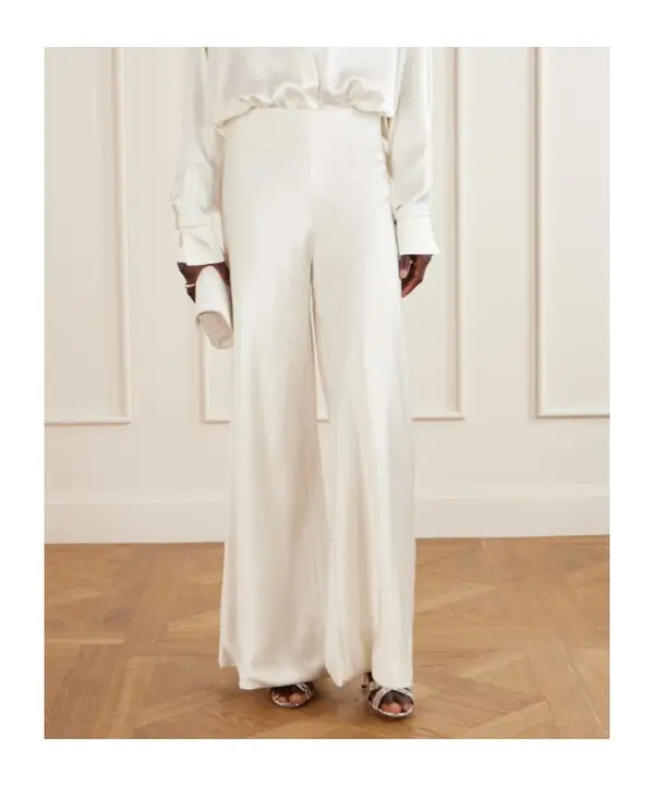 Norma Kamali High-waisted Elastic Waist Pants - White