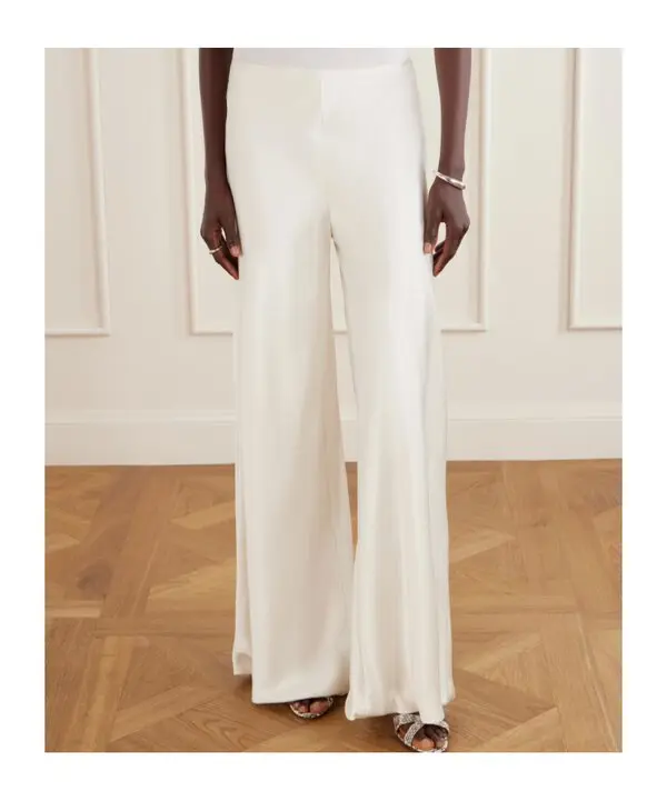 Norma Kamali High-waisted Elastic Waist Pants - White