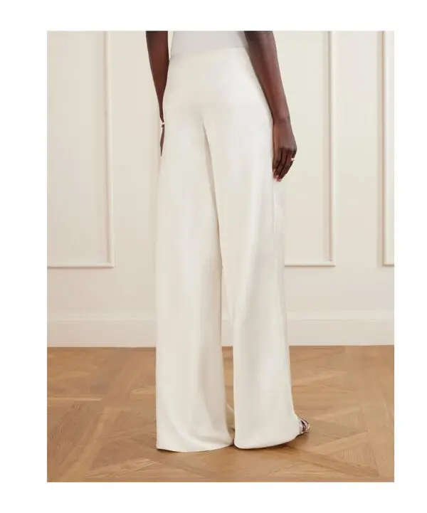 Norma Kamali High-waisted Elastic Waist Pants - White