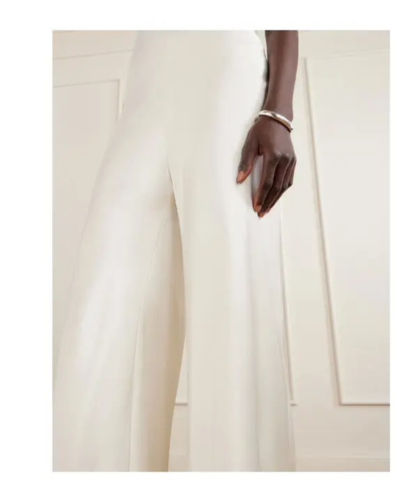 Norma Kamali High-waisted Elastic Waist Pants - White