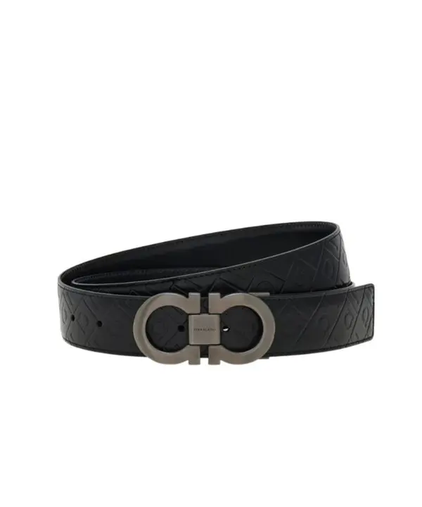 FERRAGAMO Reversible Gancini Belt - Black