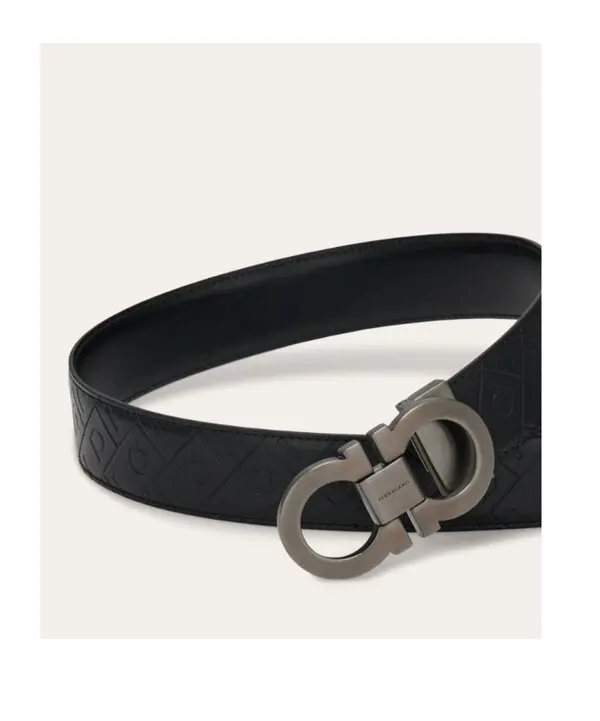 FERRAGAMO Reversible Gancini Belt - Black