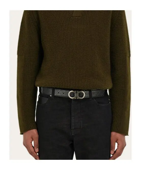FERRAGAMO Reversible Gancini Belt - Black
