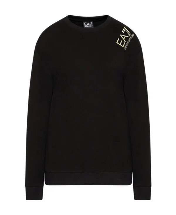 EA7 Logo Tape Stretch-cotton T-shirt - Black