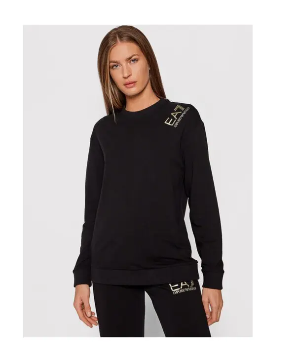 EA7 Logo Tape Stretch-cotton T-shirt