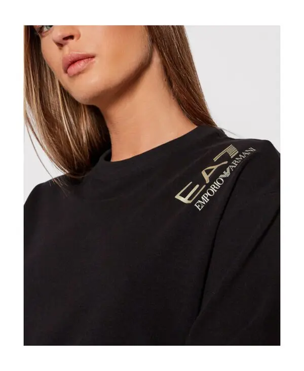 EA7 Logo Tape Stretch-cotton T-shirt