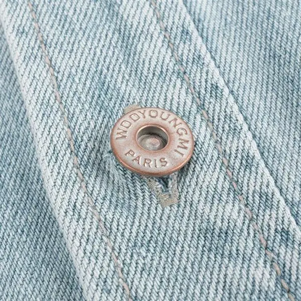 WOOYOUNGMI Floral Back Print Denim Shirt