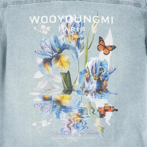 WOOYOUNGMI Floral Back Print Denim Shirt