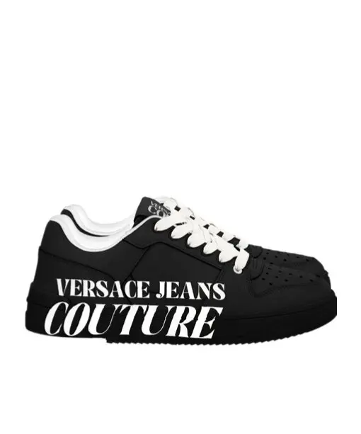 Versace Logo Print Low-top Sneakers - Black