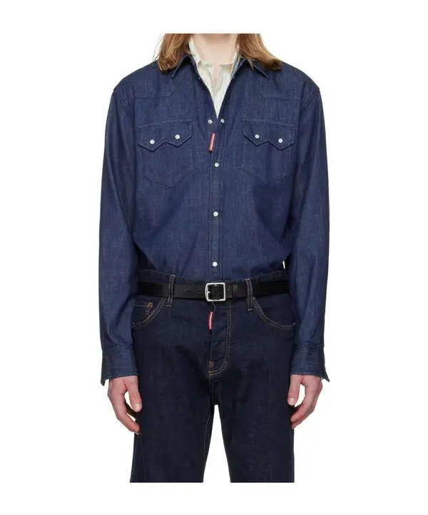 Dsquared2 Twin Peaks Long-sleeved Denim Shirt - Blue