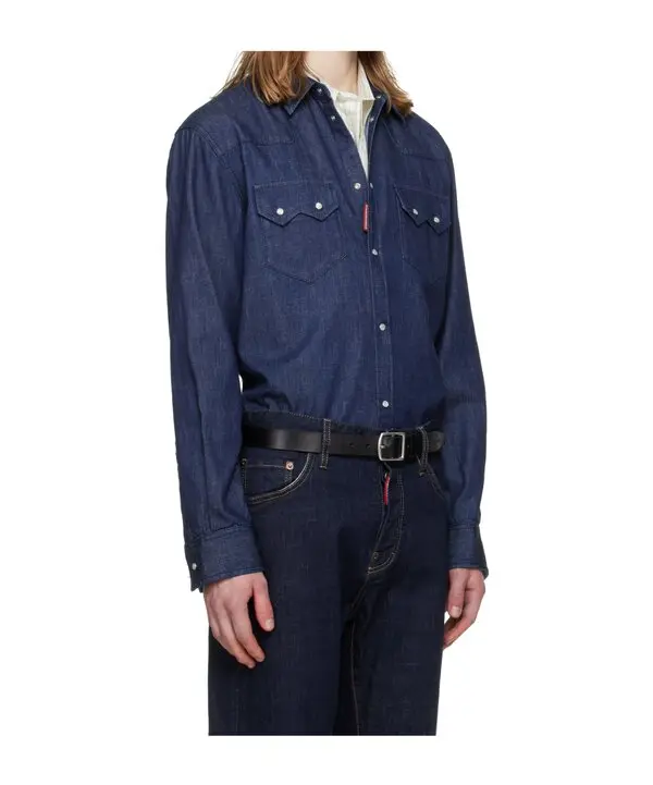 Dsquared2 Twin Peaks Long-sleeved Denim Shirt - Blue