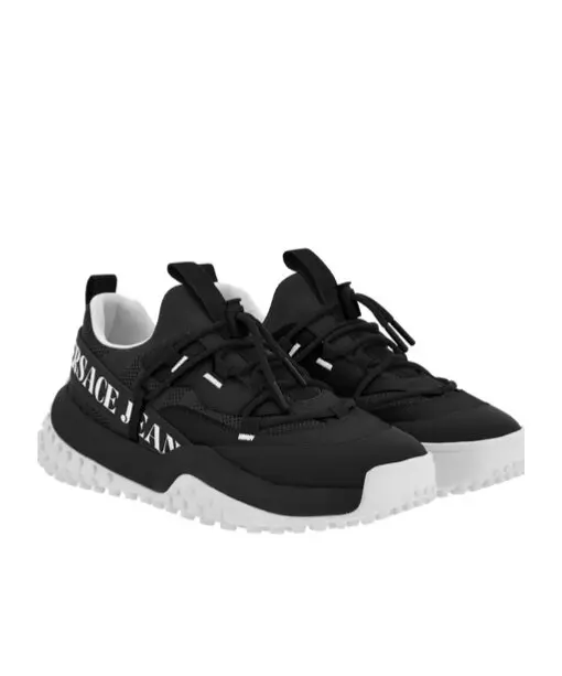 Versace Logo Low-top Sneakers - Black