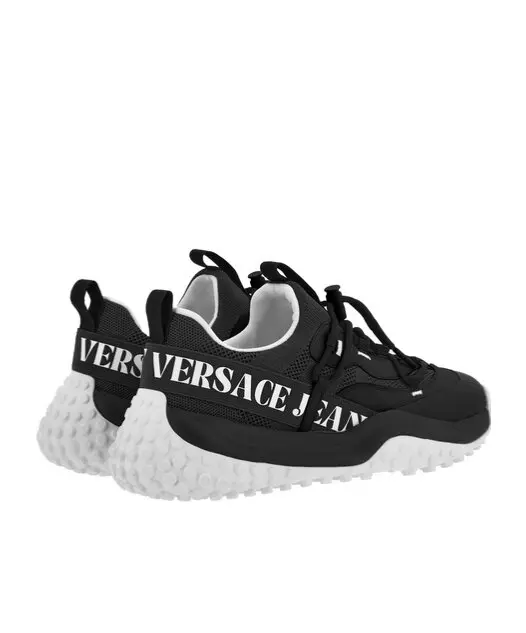 Versace Logo Low-top Sneakers - Black
