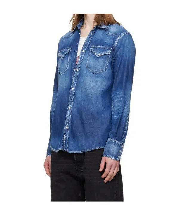 Dsquared2 Long-sleeved Denim Shirt - Blue