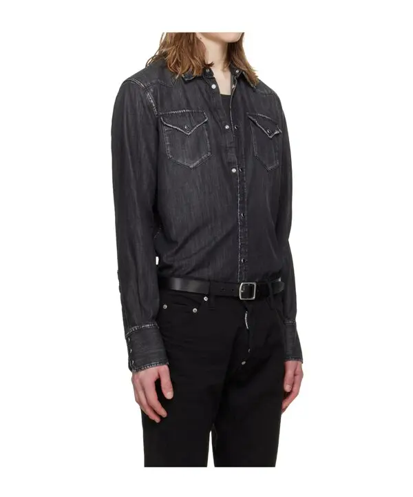 Dsquared2 Western Long-sleeved Denim Shirt
