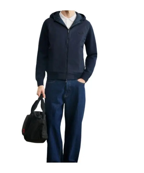 Hugo Boss Zip-up Hooded Jacket With Elasticated Cuffs And Hem