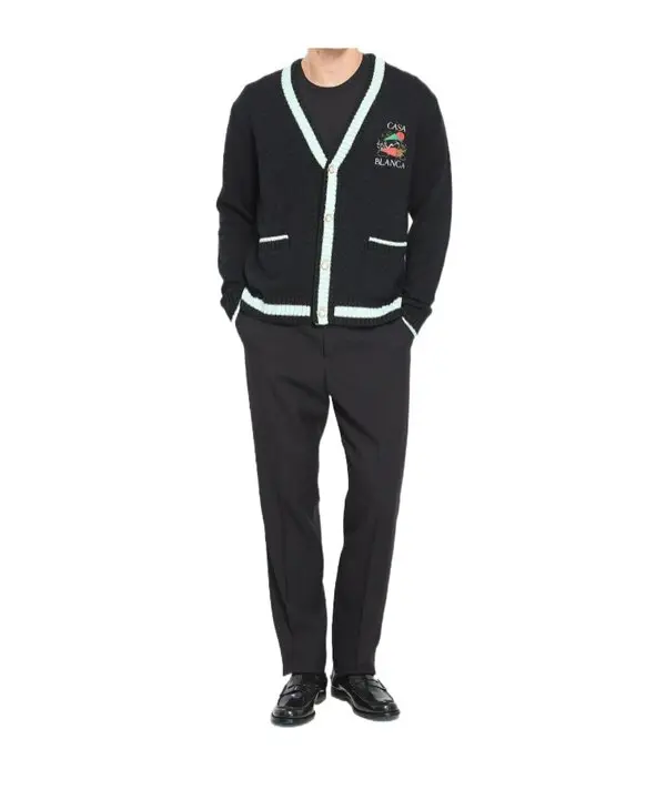 Casablanca Embroidered V-neck Cardigan