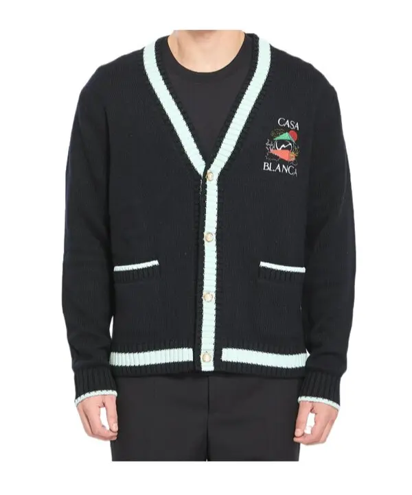 Casablanca Embroidered V-neck Cardigan
