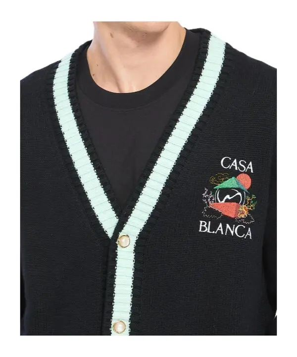 Casablanca Embroidered V-neck Cardigan