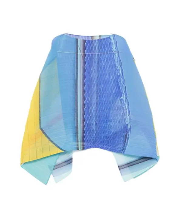 PLEATS PLEASE BY ISSEY MIYAKE Pleats Please Issey Miyake City Collage Madame-t Scarf - Blue