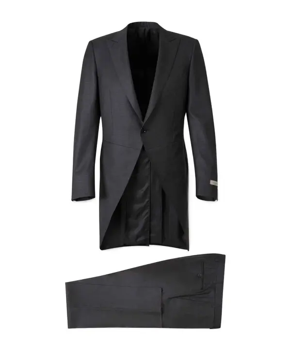 Canali Long-sleeved Suit Jacket And Trousers Two-piece Set - Black