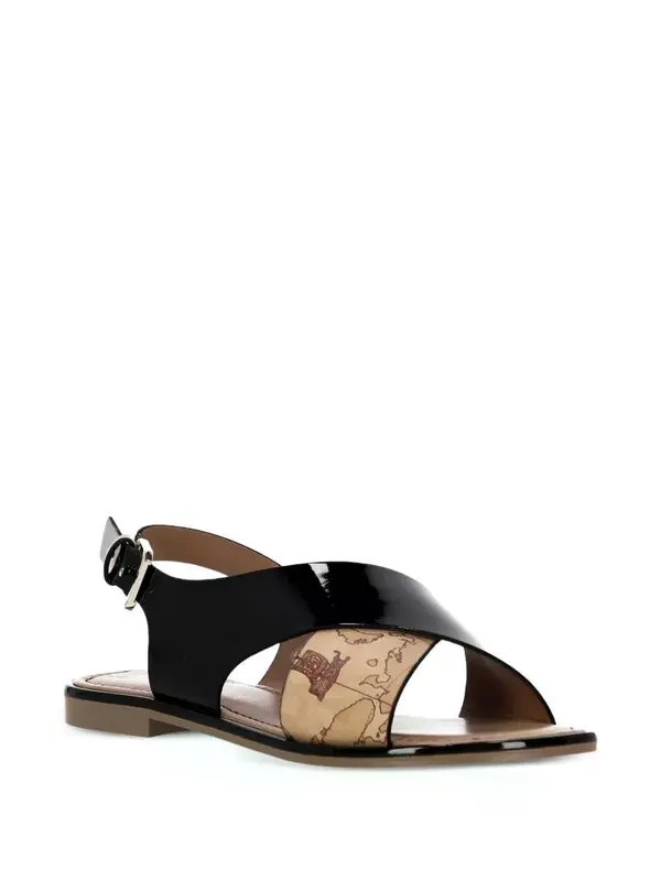 ALVIERO MARTINI 1° CLASSE Geo-map Crossover Strap Sandals