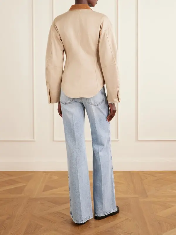 RÙADH The Lennox Suede-trimmed Organic Cotton-twill Jacket - Brown
