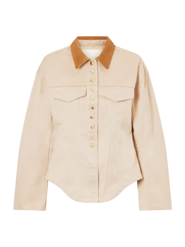 RÙADH The Lennox Suede-trimmed Organic Cotton-twill Jacket - Brown