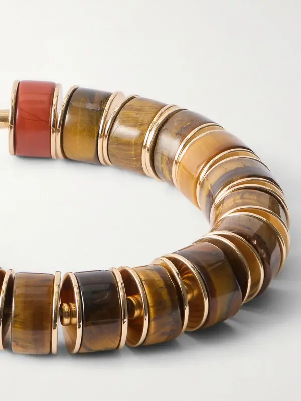 ROXANNE ASSOULIN The Stone Slide Gold-tone And Tiger's Eye Beaded Bracelet - Brown