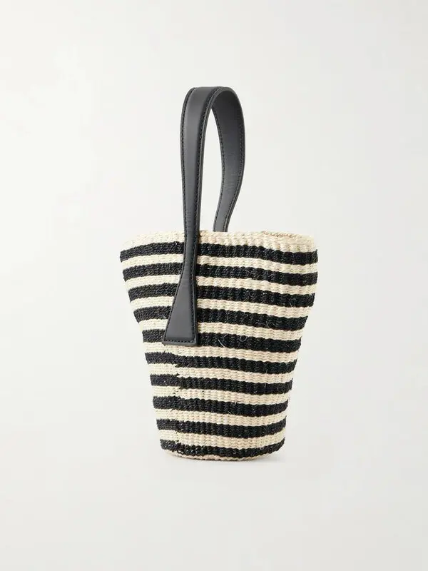 LIFFNER Sprout Striped Sisal Bucket Bag - Neutrals