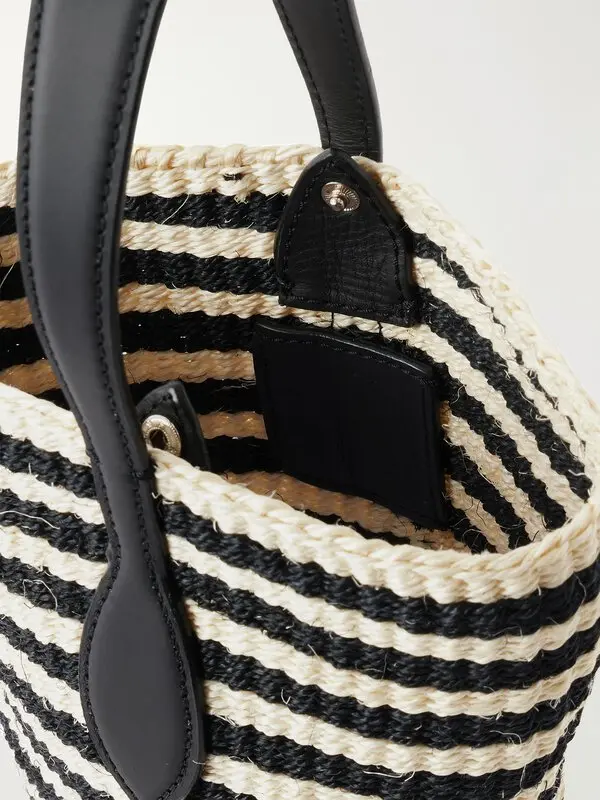 LIFFNER Sprout Striped Sisal Bucket Bag - Neutrals