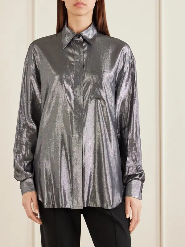 Giuliva Heritage Carmen Satin Shirt - Silver