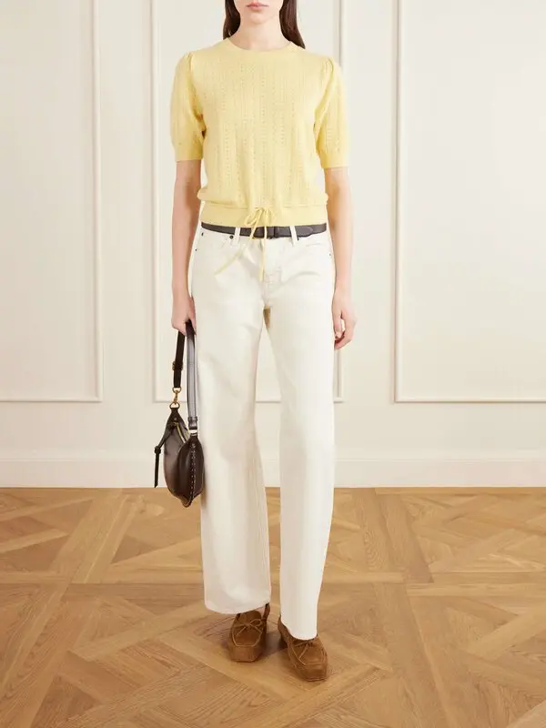 FRAME Charm Knitted Cashmere Sweater - Yellow