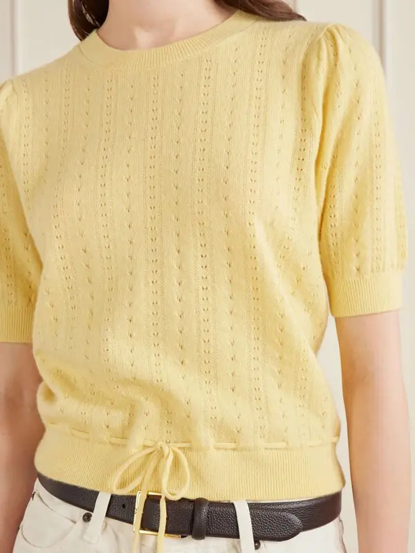 FRAME Charm Knitted Cashmere Sweater - Yellow