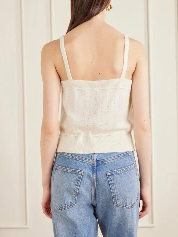 FRAME Charm Knotted Knit Cashmere Tank - Neutrals