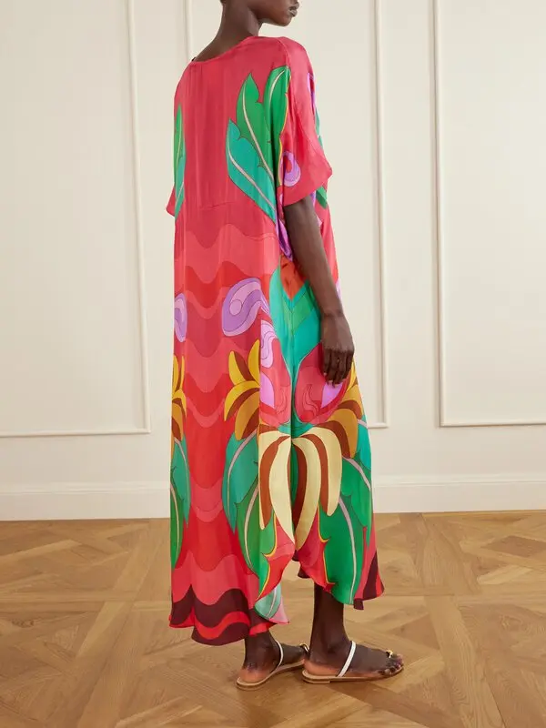 Farm Rio Printed Satin Coverup