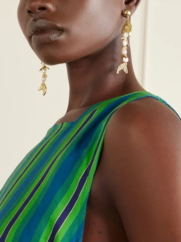 ALEMAIS Calypso Gold-tone And Pearl Drop Earrings - Multi