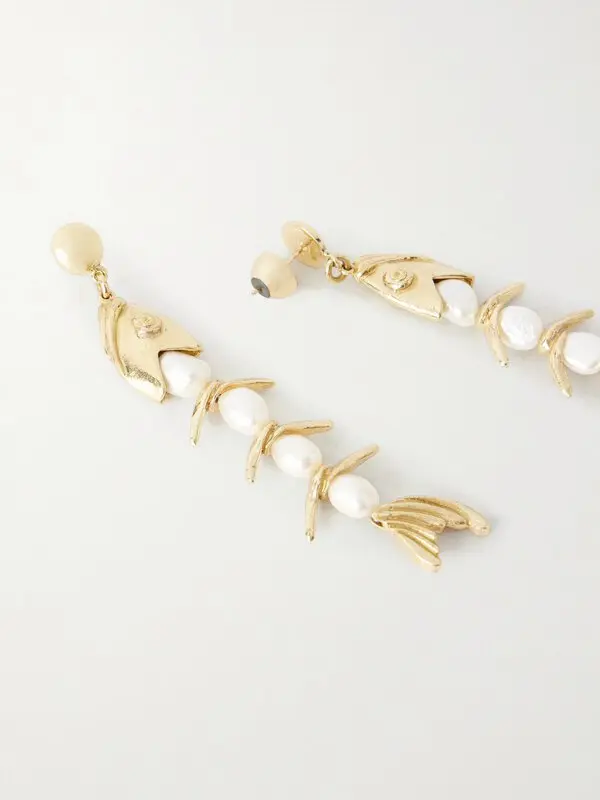ALEMAIS Calypso Gold-tone And Pearl Drop Earrings - Multi
