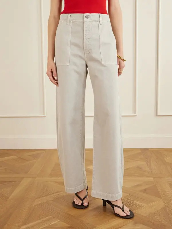 FRAME The Bow Cargo High-rise Wide-leg Barrel Jeans - Gray