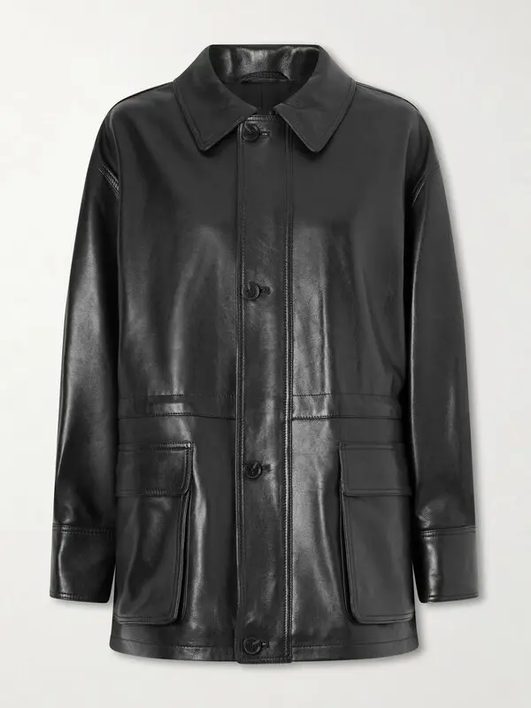 ARMA Maeve Paneled Leather Jacket - Black