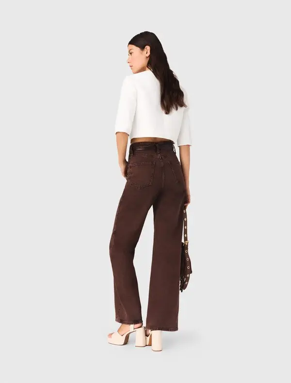 Maje Short Cropped Linen Blend Jacket With Gold-tone Buttons